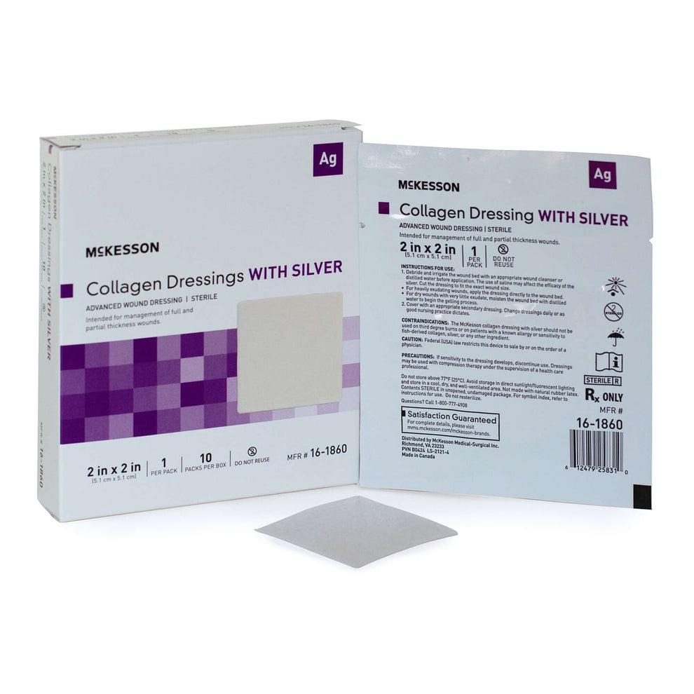 McKesson Silver Collagen Dressing 2 X 2 Inch Square Sterile