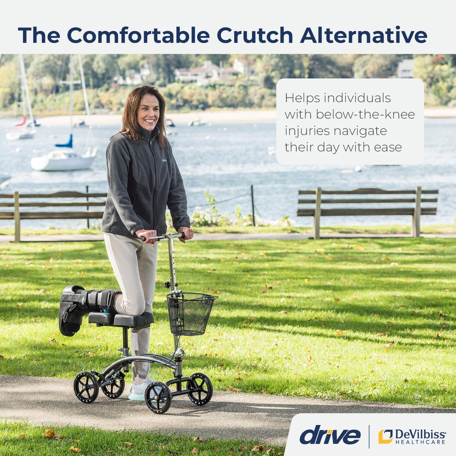 Dual Pad Steerable Knee Walker with Basket-(796) – Affinity Home Medical